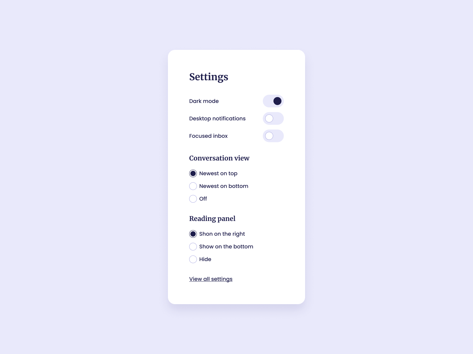 Webdevdaily Settings Card Coding Challenge