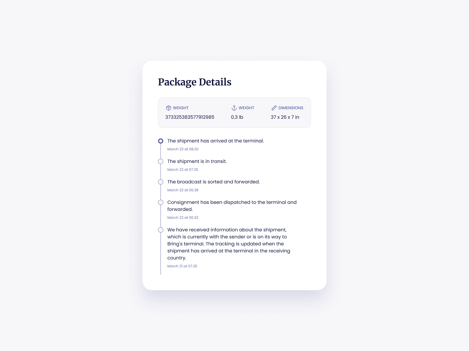 Webdevdaily Package Tracker Coding Challenge