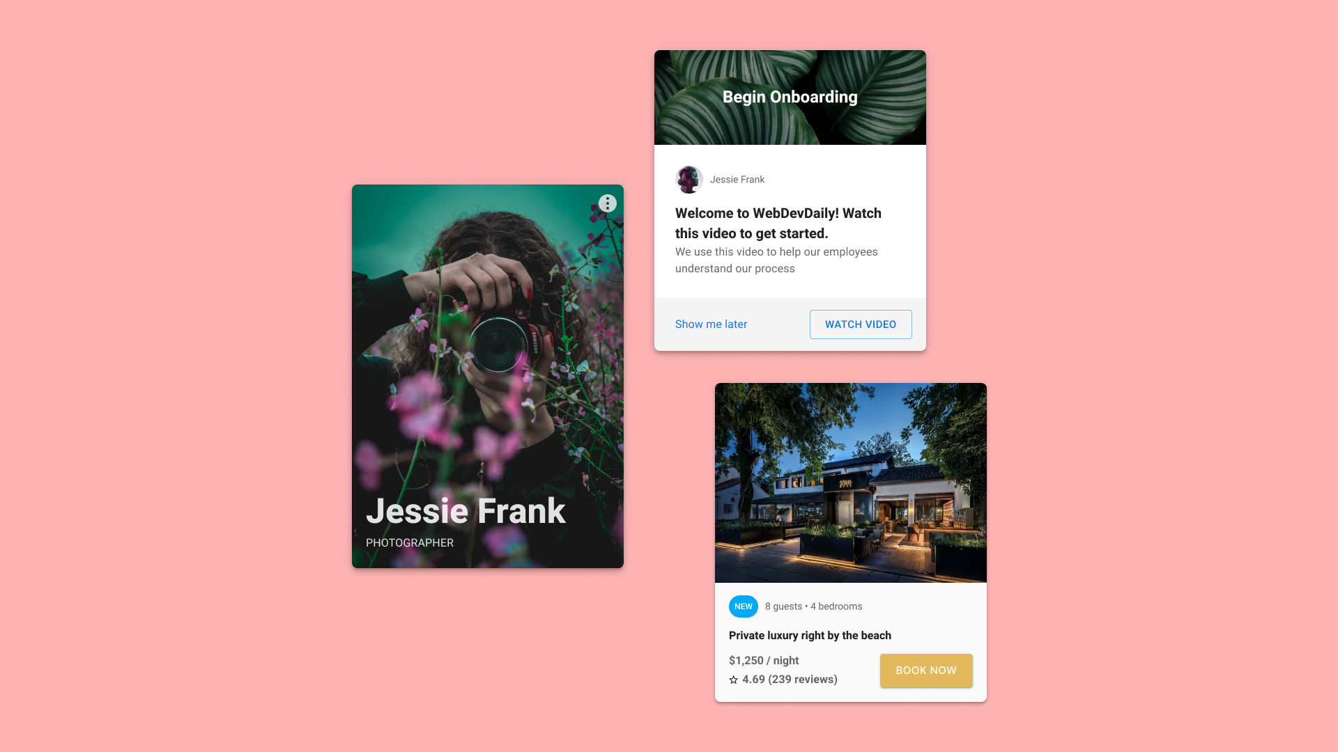 Webdevdaily Card Components Coding Challenge