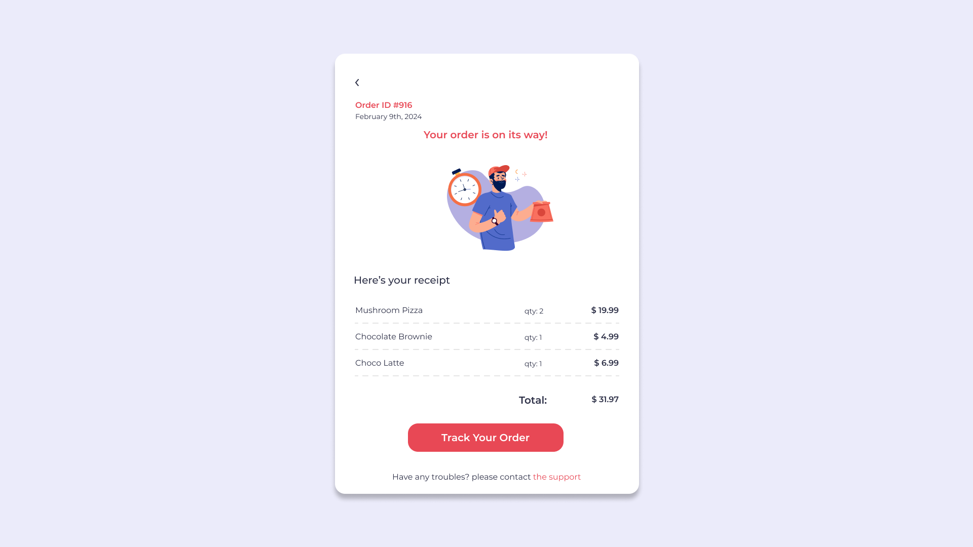 Webdevdaily Email Receipt Coding Challenge