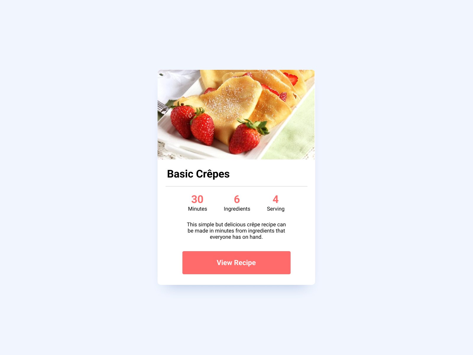 Webdevdaily Recipe Card Coding Challenge